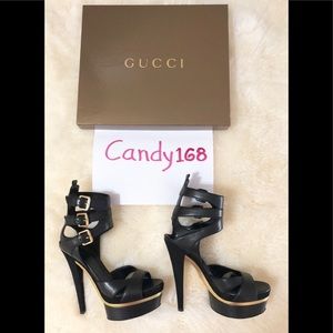 Gucci | Shoes | Gucci Triple Iman Platform Black Heels Size 385 | Poshmark